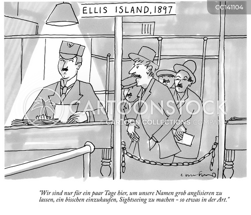 Cartoons und Karikaturen mit Ellis Island