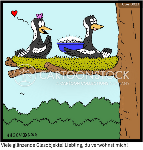 Cartoons und Karikaturen mit Elster