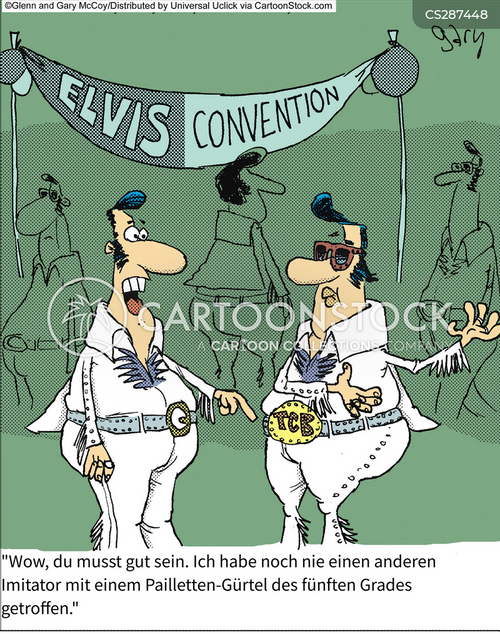 Cartoons und Karikaturen mit Elvis-konvention