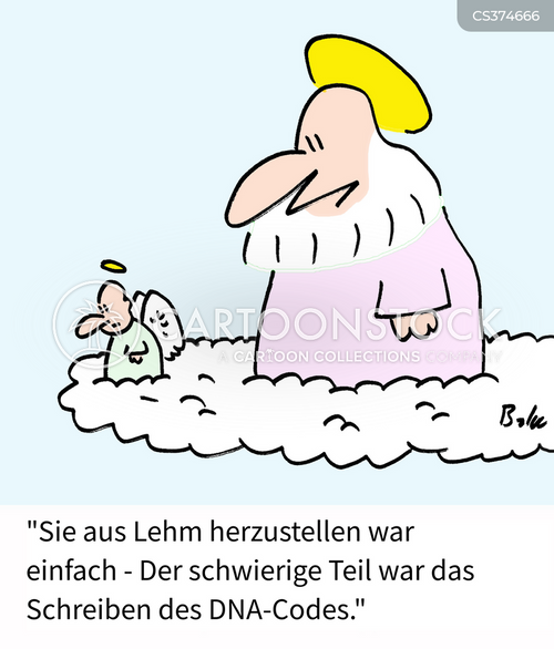 Cartoons und Karikaturen mit Dna-code