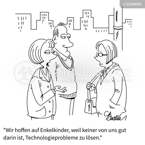 Cartoons und Karikaturen mit Fortschreitende Technologie