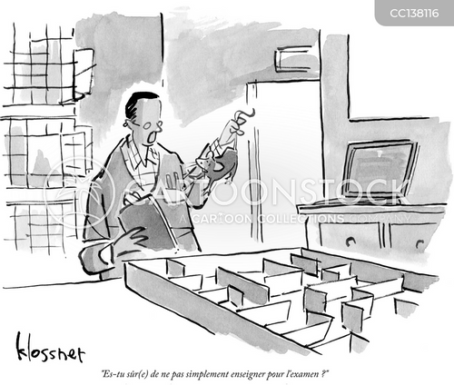 Dessins humoristique et caricaturés avec Enseigner Pour L'examen