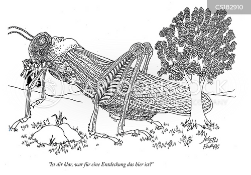 Cartoons und Karikaturen mit Entdeckend