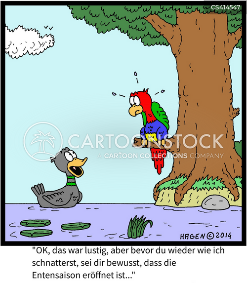 Cartoons und Karikaturen mit Spricht Wie Eine Ente