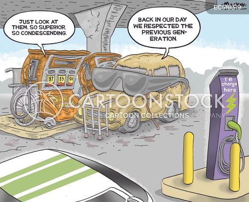 Electric Vs Gasoline Cartoons and Comics - funny pictures from CartoonStock