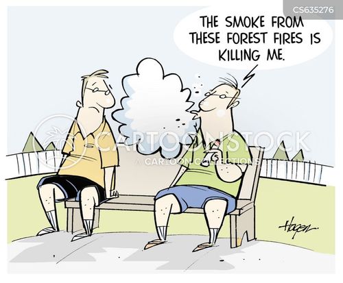 Forest Fire Smoke Cartoons and Comics - funny pictures from CartoonStock
