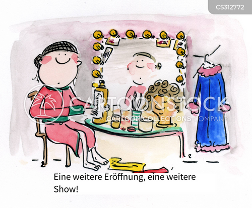 Cartoons und Karikaturen mit Broadway-revival
