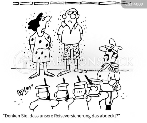Cartoons und Karikaturen mit Reiseversicherung