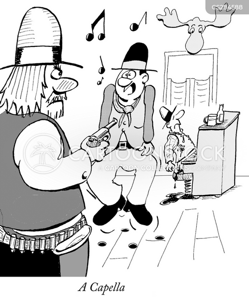 Cartoons und Karikaturen mit Chor