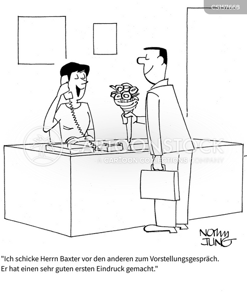 Cartoons und Karikaturen mit Erste Eindruck