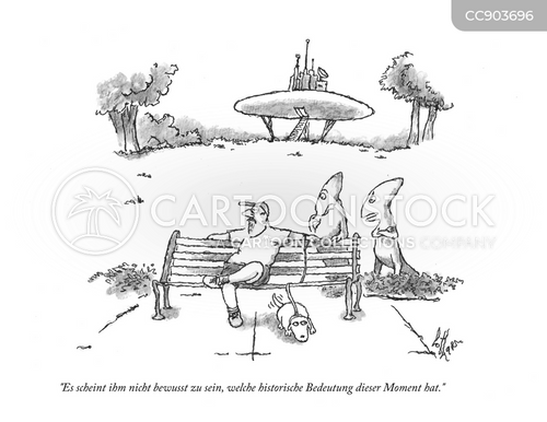 Cartoons und Karikaturen mit Erste Entdeckung
