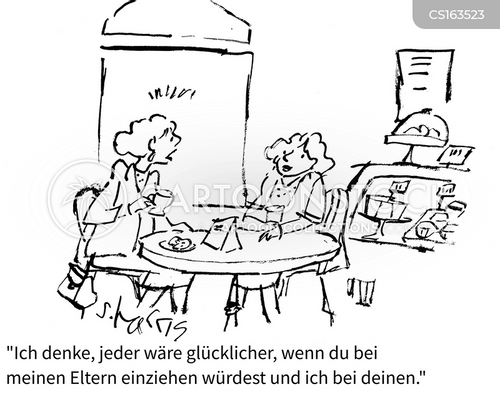 Cartoons und Karikaturen mit Einzug Bei Den Eltern