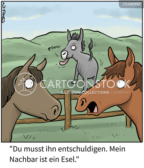 Cartoons und Karikaturen mit Schlauer Esel
