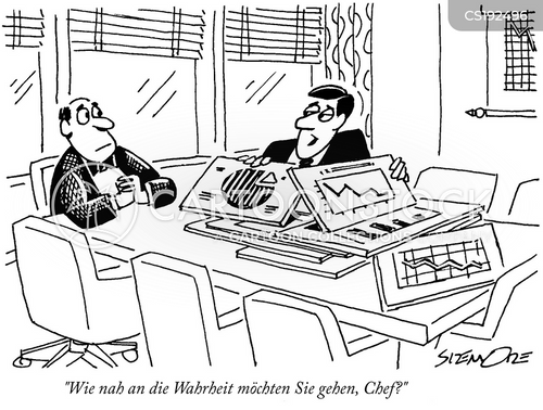 Cartoons und Karikaturen mit Produktion