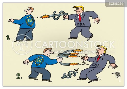Eu Tariffs Cartoons and Comics - funny pictures from CartoonStock