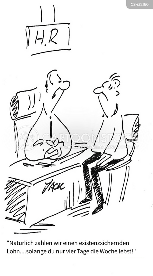Cartoons und Karikaturen mit Existenzlohn