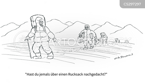 Cartoons und Karikaturen mit Rucksack