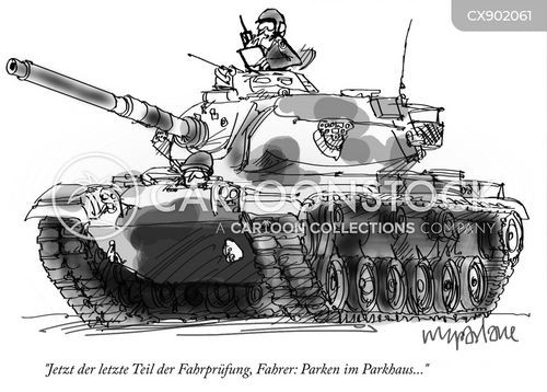 Cartoons und Karikaturen mit Panzer