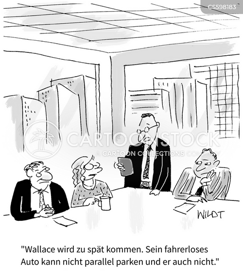 Cartoons und Karikaturen mit Fahrerloses Auto