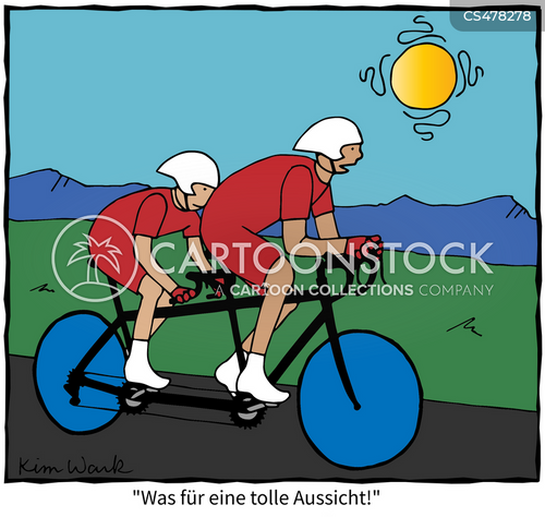 Cartoons und Karikaturen mit Fahrradrennen