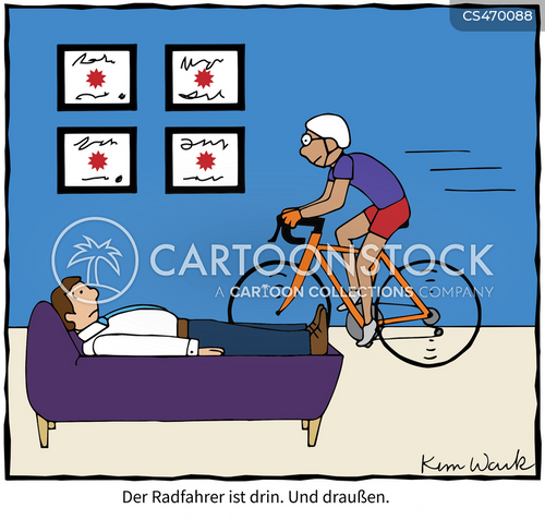 Cartoons und Karikaturen mit Radfahren