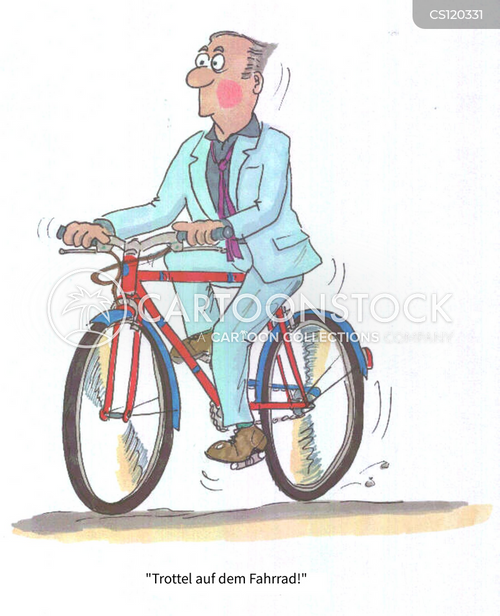 Cartoons und Karikaturen mit Fahrrad