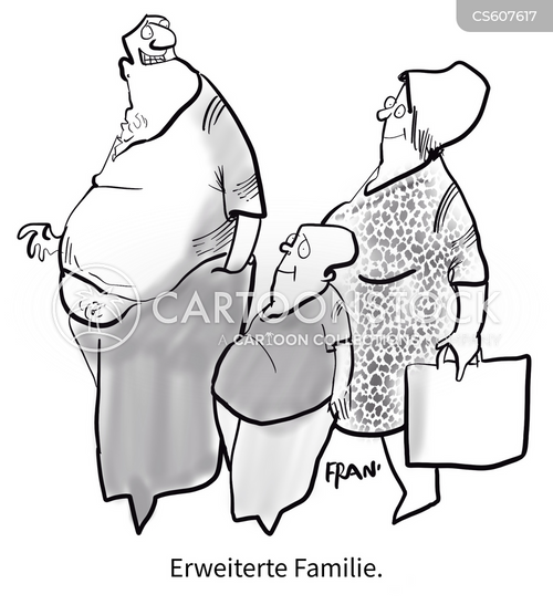 Cartoons und Karikaturen mit Patchwork-familie