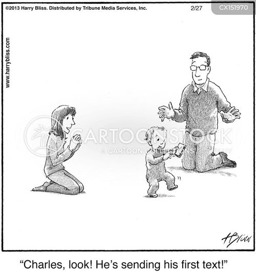 First Text Cartoons and Comics - funny pictures from CartoonStock
