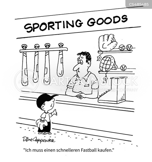 Cartoons und Karikaturen mit Fast-ball