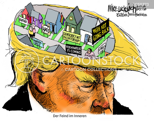 Cartoons und Karikaturen mit Feind