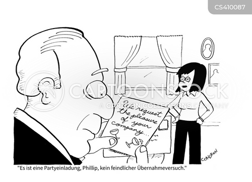 Cartoons und Karikaturen mit Einladung
