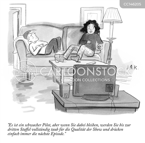 Cartoons und Karikaturen mit Binge-watch