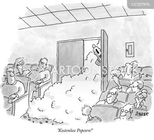 Cartoons und Karikaturen mit Popcorn Mit Butter
