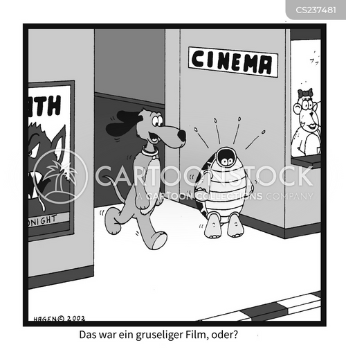 Cartoons und Karikaturen mit Kinoplakate
