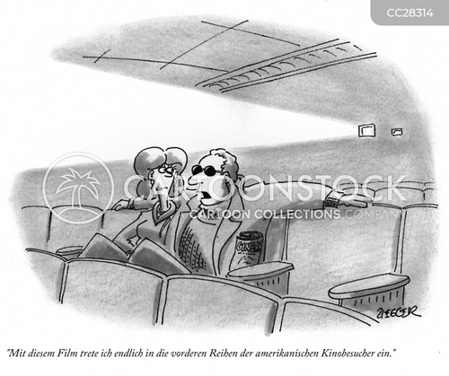 Cartoons und Karikaturen mit Kinobesuch