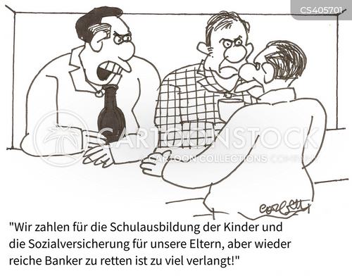 Cartoons und Karikaturen mit Finanzkrise