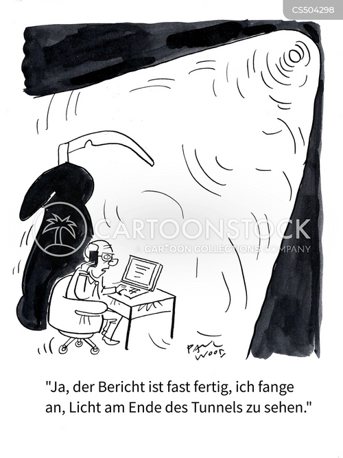 Cartoons und Karikaturen mit Licht Am Ende Des Tunnels