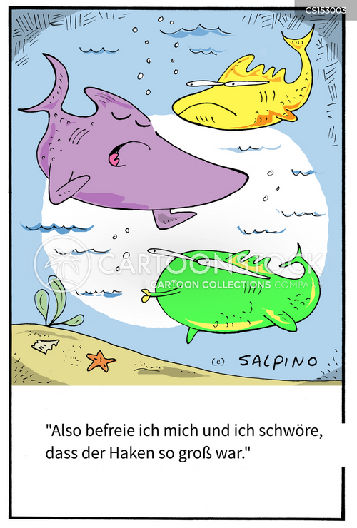 Cartoons und Karikaturen mit Fischergeschichte