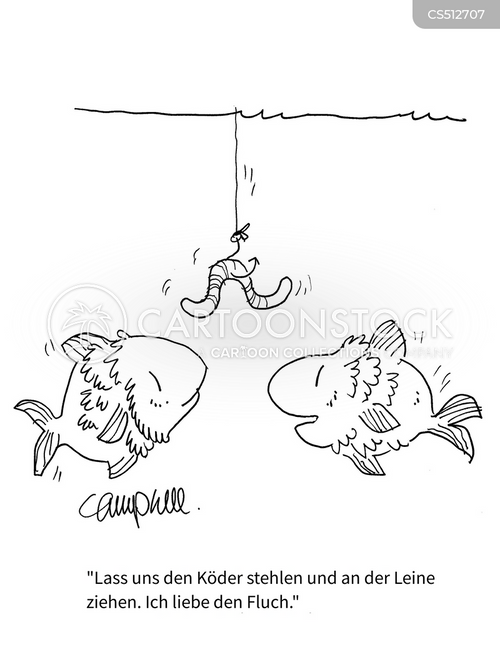 Cartoons und Karikaturen mit Fischleine