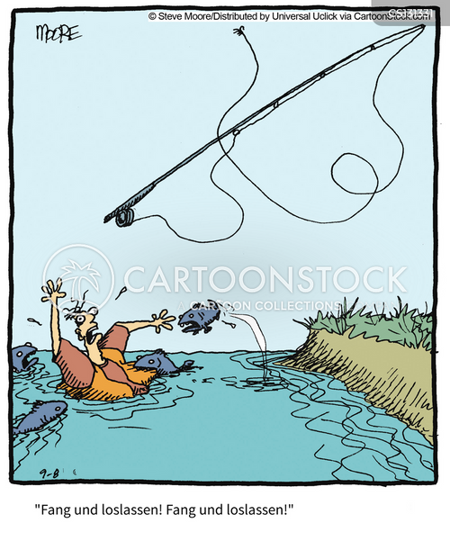 Cartoons und Karikaturen mit Fischte