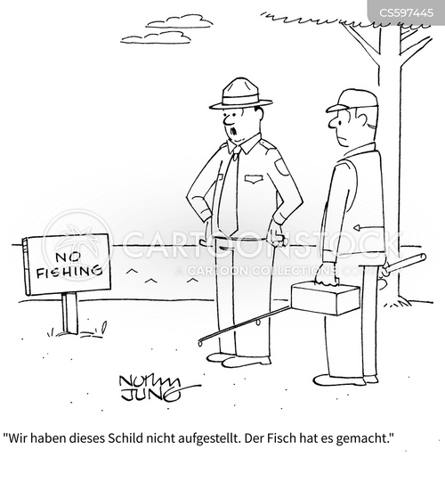 Cartoons und Karikaturen mit Fischverhalten