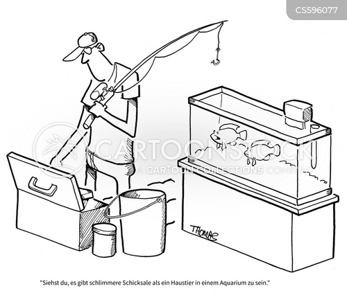Cartoons und Karikaturen mit Aquarium-missgeschick