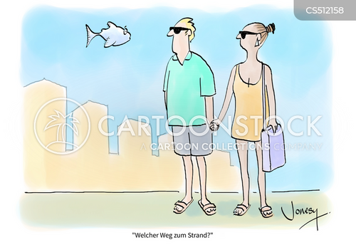 Cartoons und Karikaturen mit Der Strand