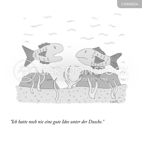 Cartoons und Karikaturen mit Dusche