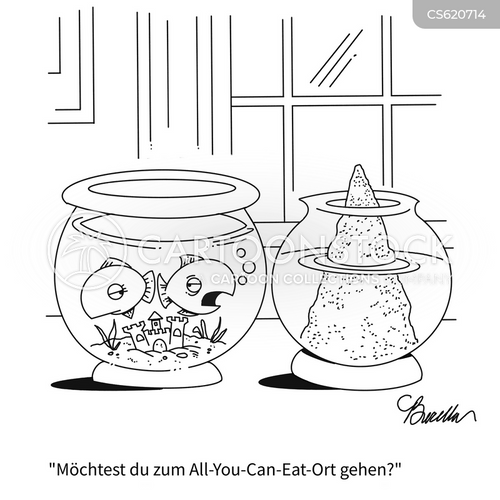 Cartoons und Karikaturen mit Aquatisches Buffet
