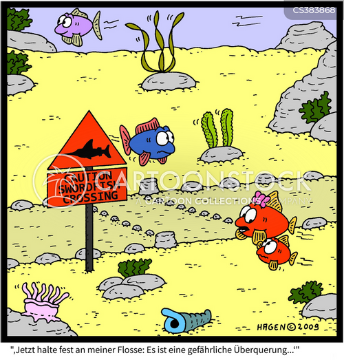 Cartoons und Karikaturen mit Flosse