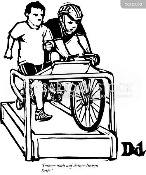 Cartoons und Karikaturen mit Fahrräder