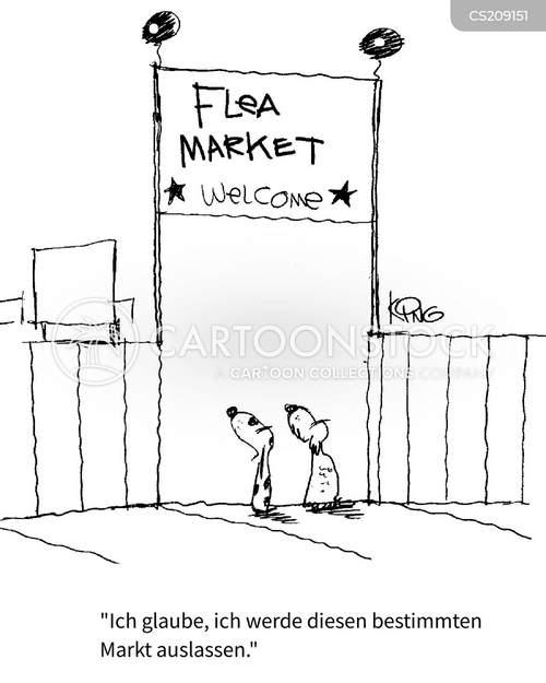 Cartoons und Karikaturen mit Flohmarkt