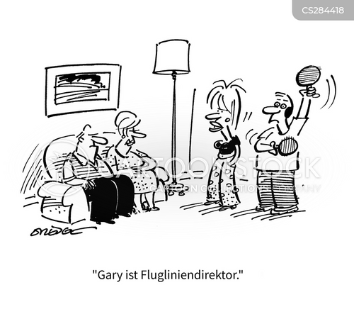 Cartoons und Karikaturen mit Fluggesellschaftsdirektoren