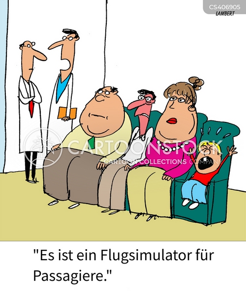 Cartoons und Karikaturen mit Flug